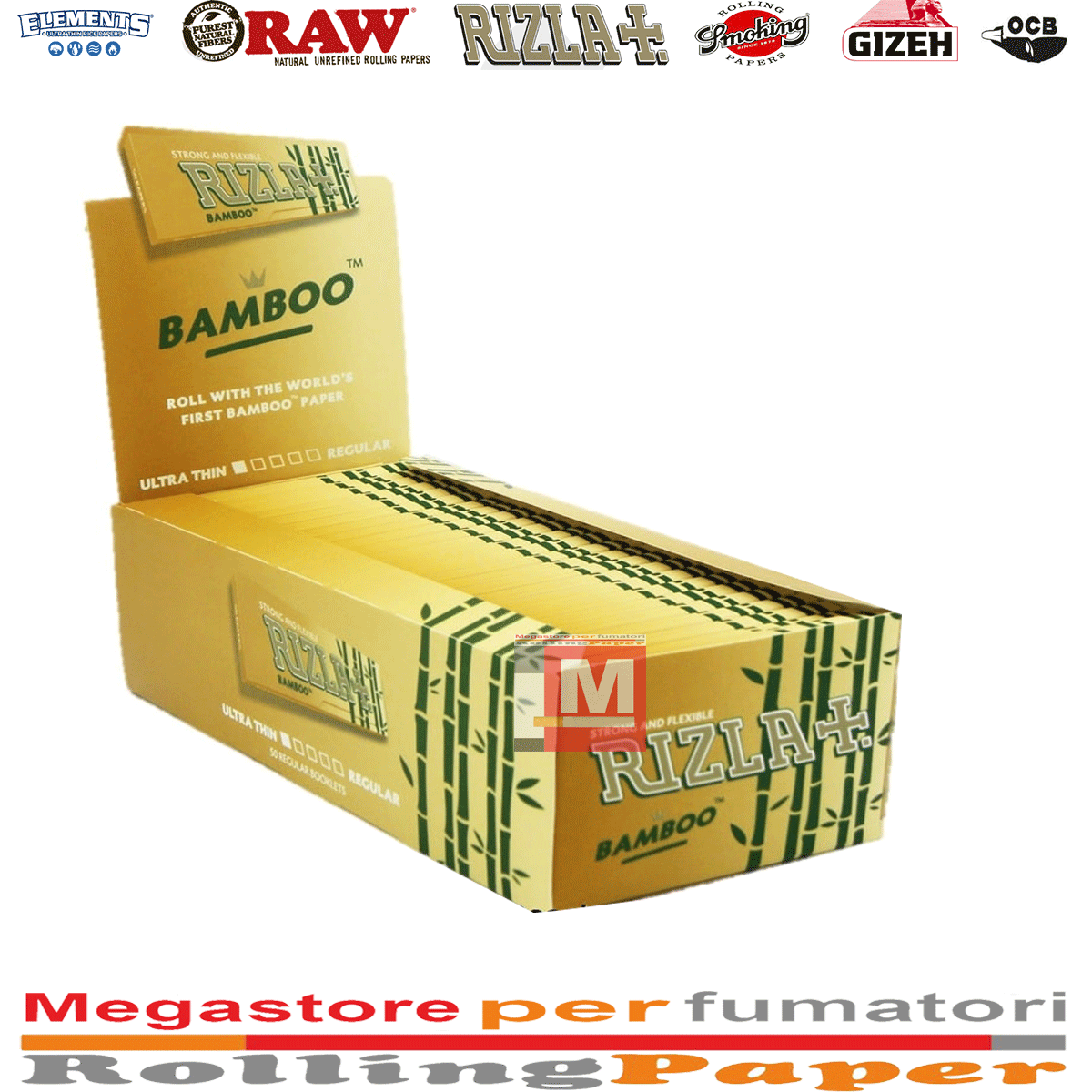 Cartine Rizla Bamboo Corte Naturali – 50 Libretti