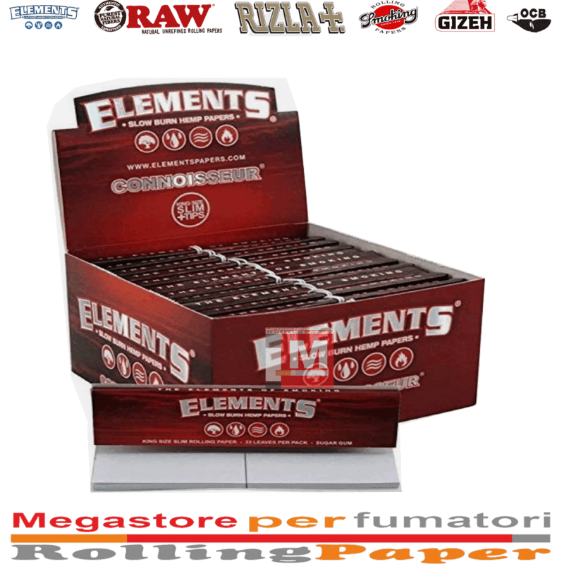Cartine Elements – Slim e King Size | Carta di Riso Naturale